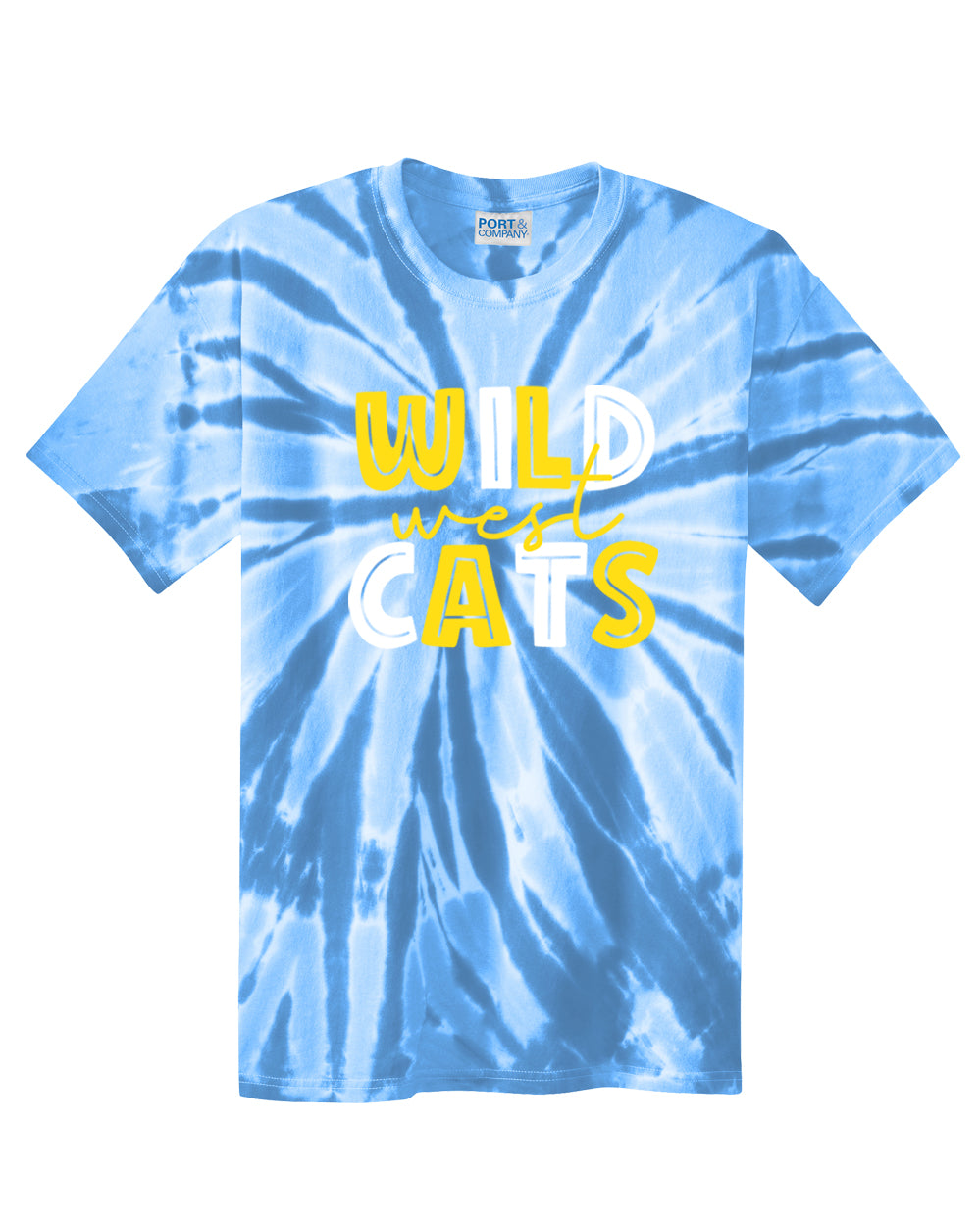 West Spring 2025 Wildcats Tie-Dyed Tee - light blue – shopcottonandink